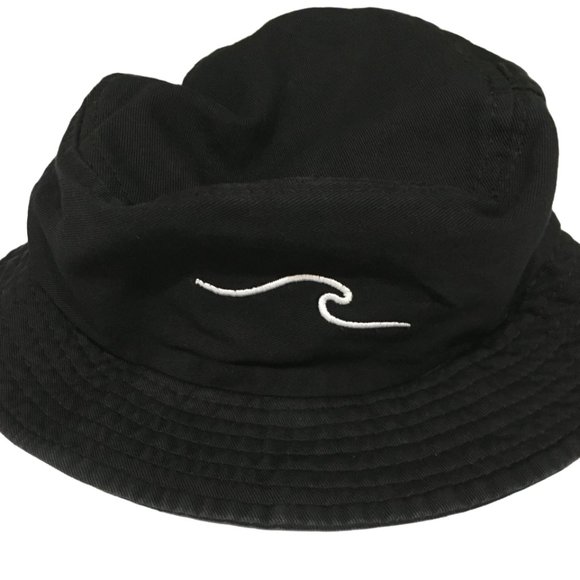 Accessories | Bucket Ocean Wave Hat Black Embroidered New | Poshmark